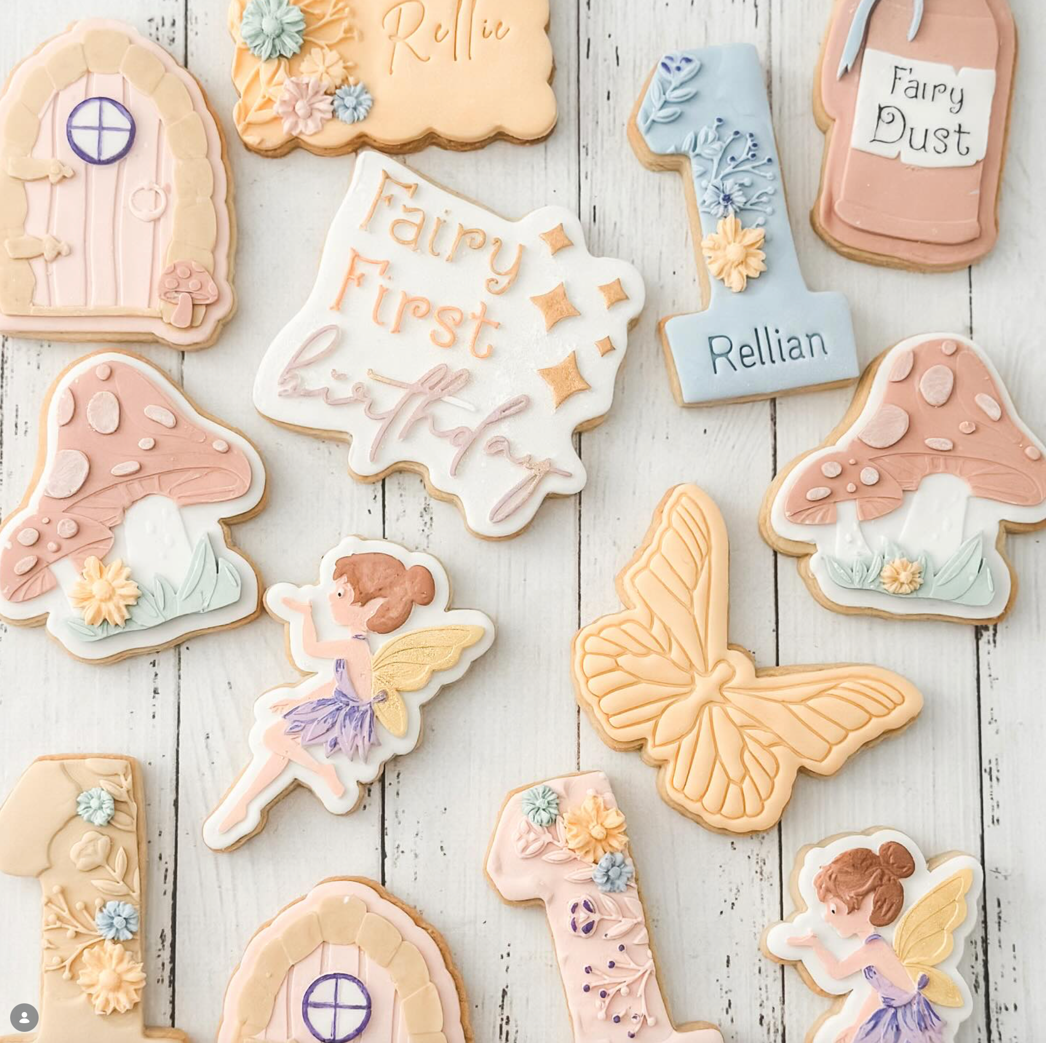 Fairy First Birthday Cookies – Personalised Cookies